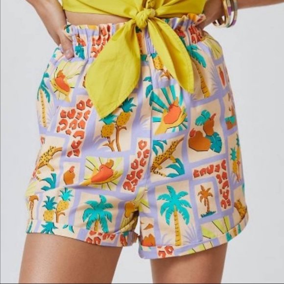FARM Rio | Shorts | Farm Rio Patch Print Shorts | Poshmark